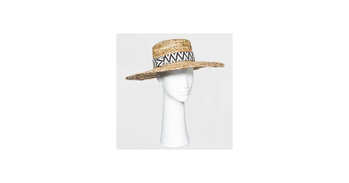 Universal Thread Women's Wide Brim Straw Boater Hat with Guitar Strap ...