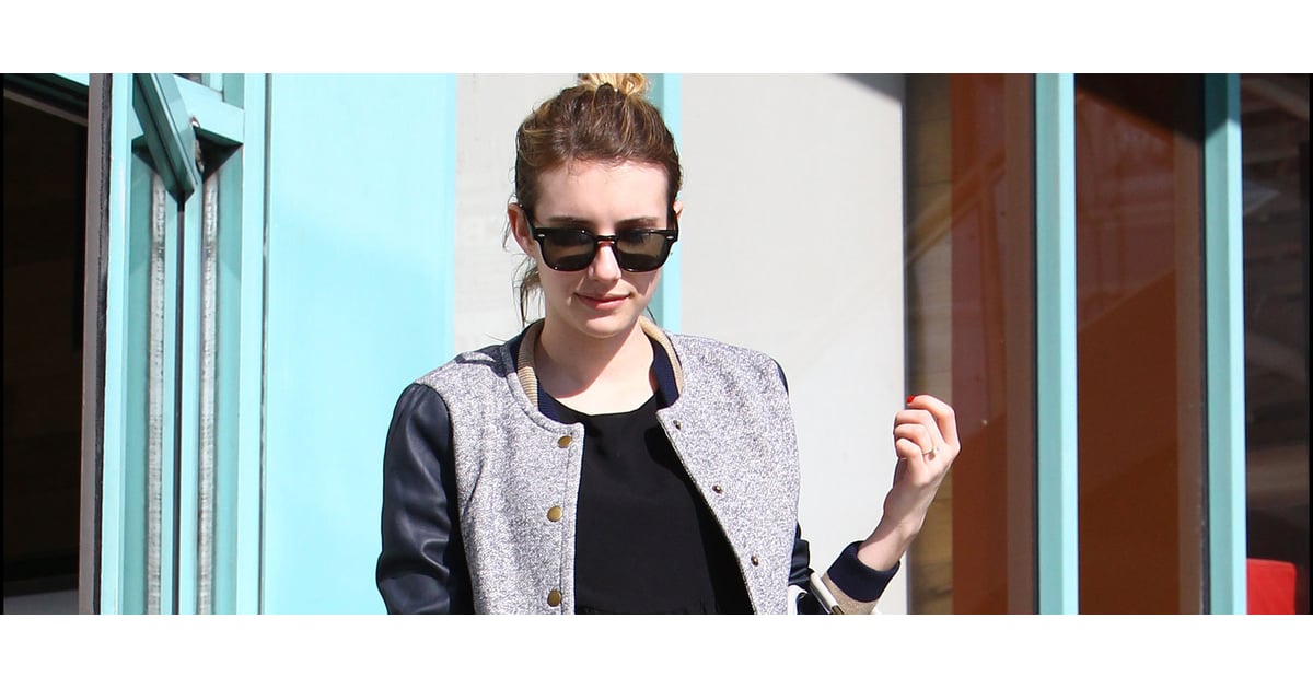 Emma Roberts's Bomber Jacket Outfit | POPSUGAR Fashion