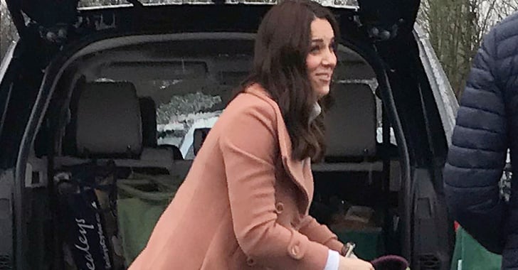 Kate Middleton in a Pink Coat Grocery Shopping | POPSUGAR Fashion