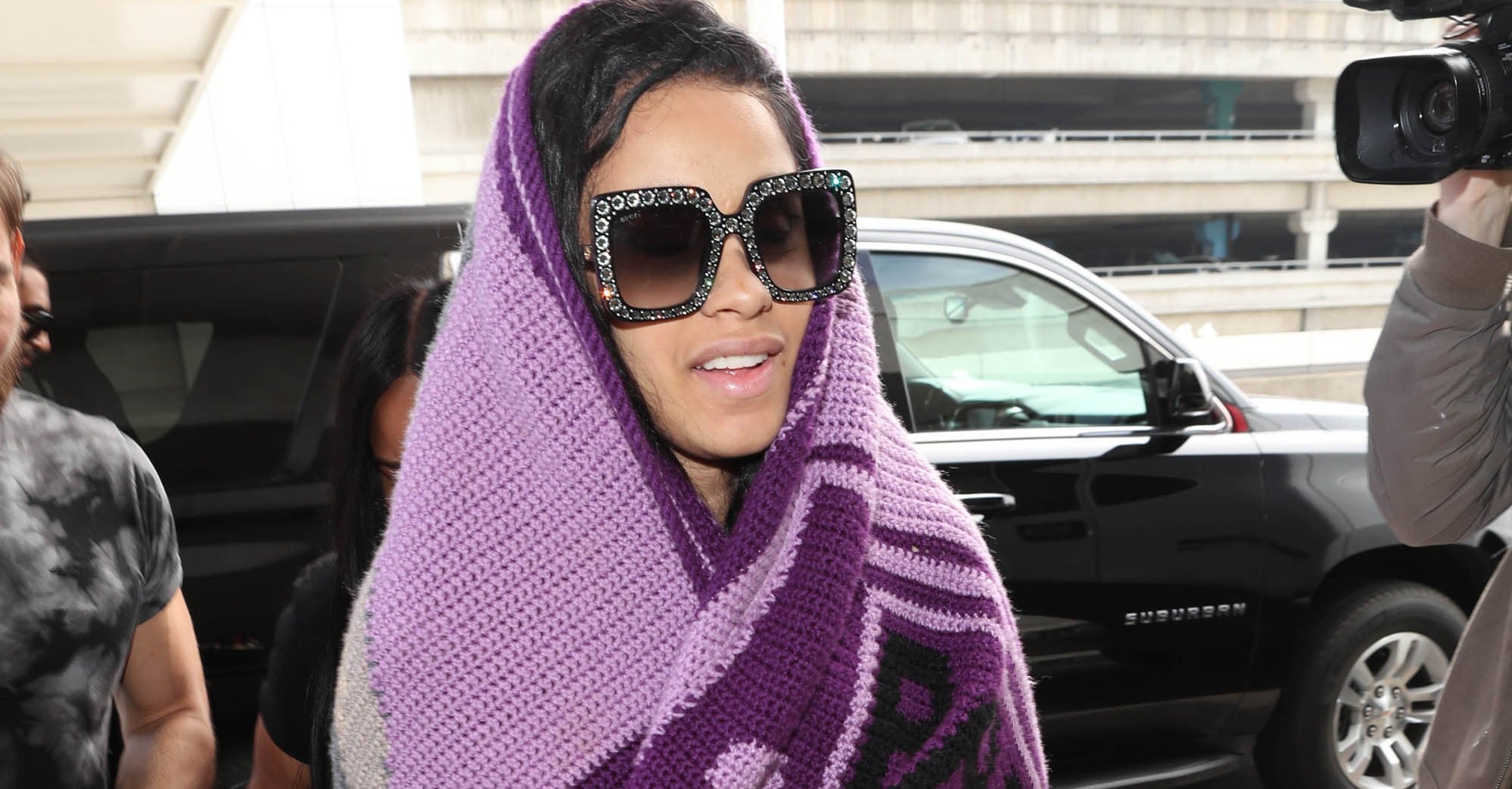 Cardi B's Purple Blanket | PS Fashion