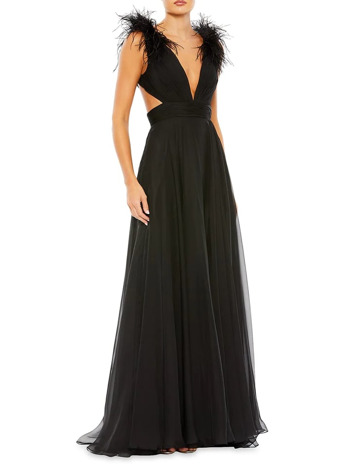 Mac Duggal Feather Trim Gown 373 50 Vanessa Hudgenss Feather