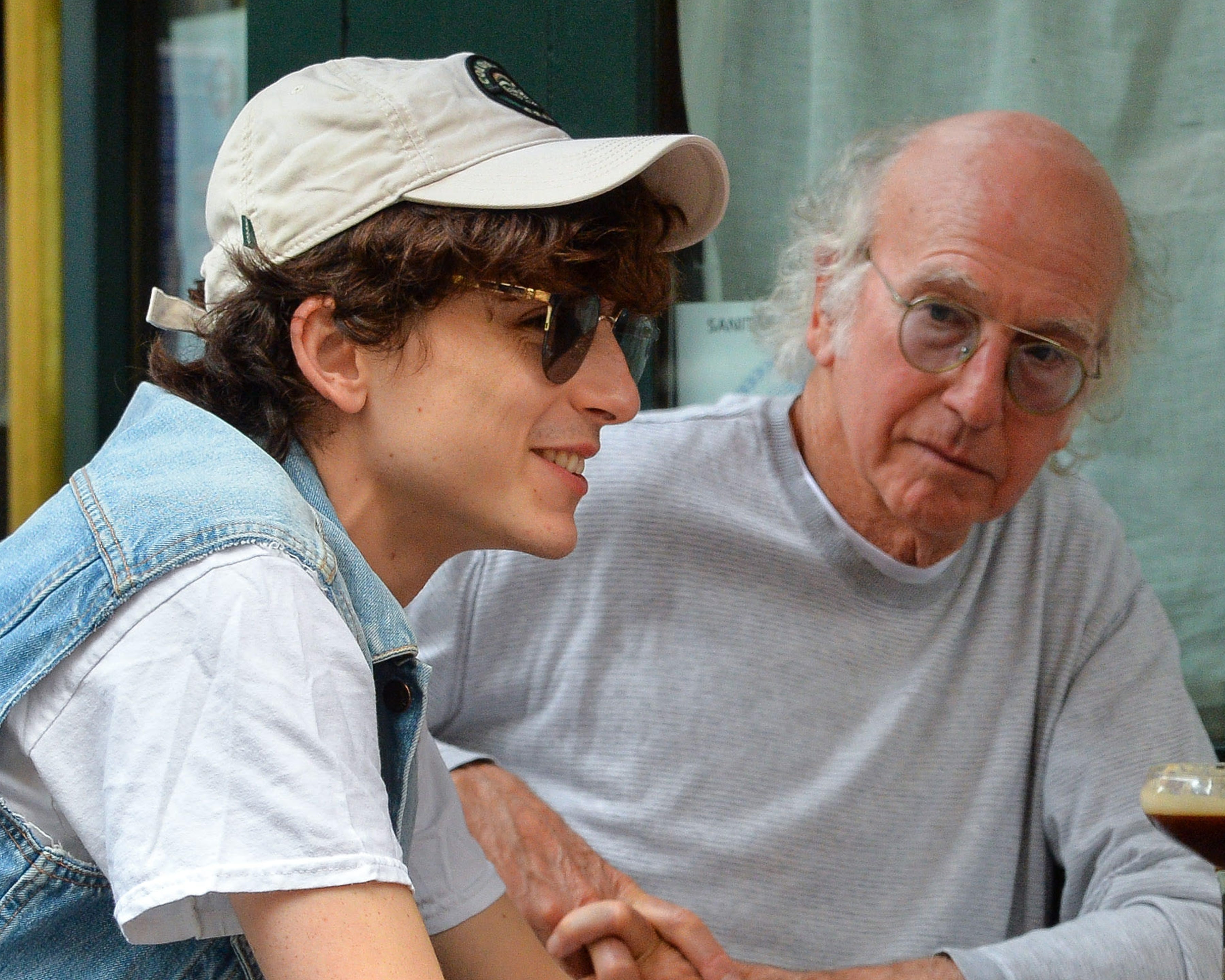 Timothée Chalamet Has Lunch With Larry David in NYC | POPSUGAR Celebrity