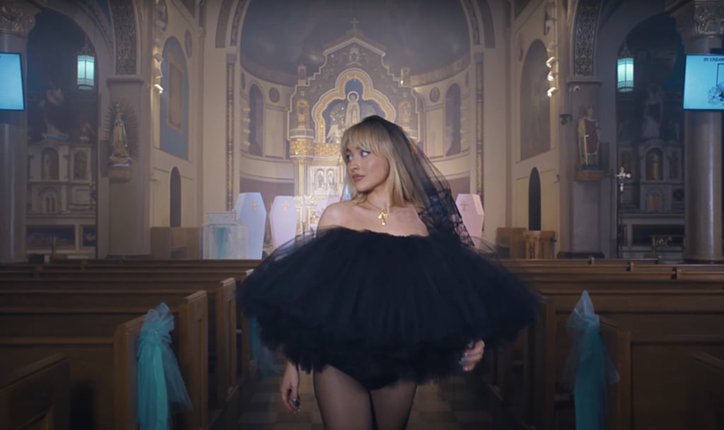 Sabrina Carpenter's Outfits and High Heels in Feather Video | POPSUGAR ...