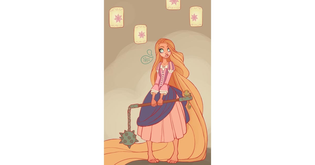 Rapunzel — Tangled Warrior Disney Princess Art Popsugar Love And Sex