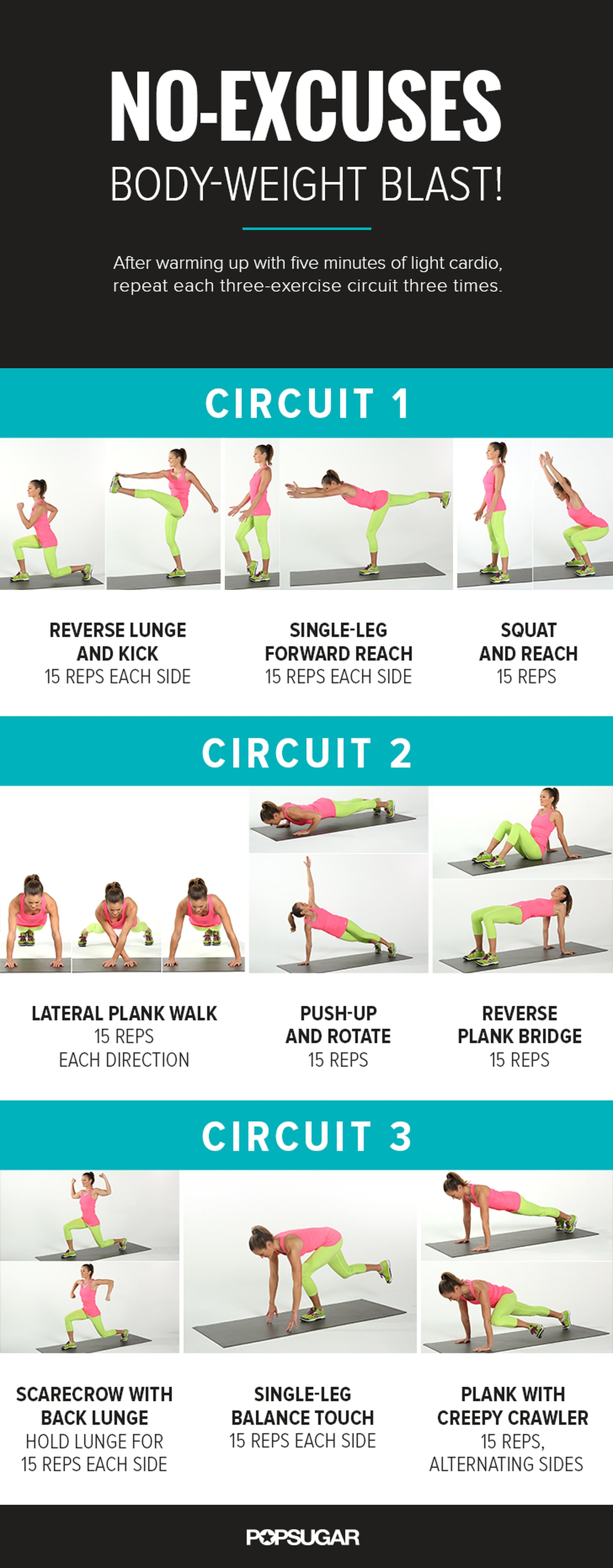Printable No-Equipment Workout | PS Fitness