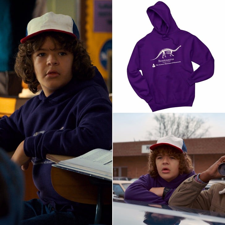 Dustin's Purple Dinosaur Sweatshirt in Stranger Things | POPSUGAR Fashion