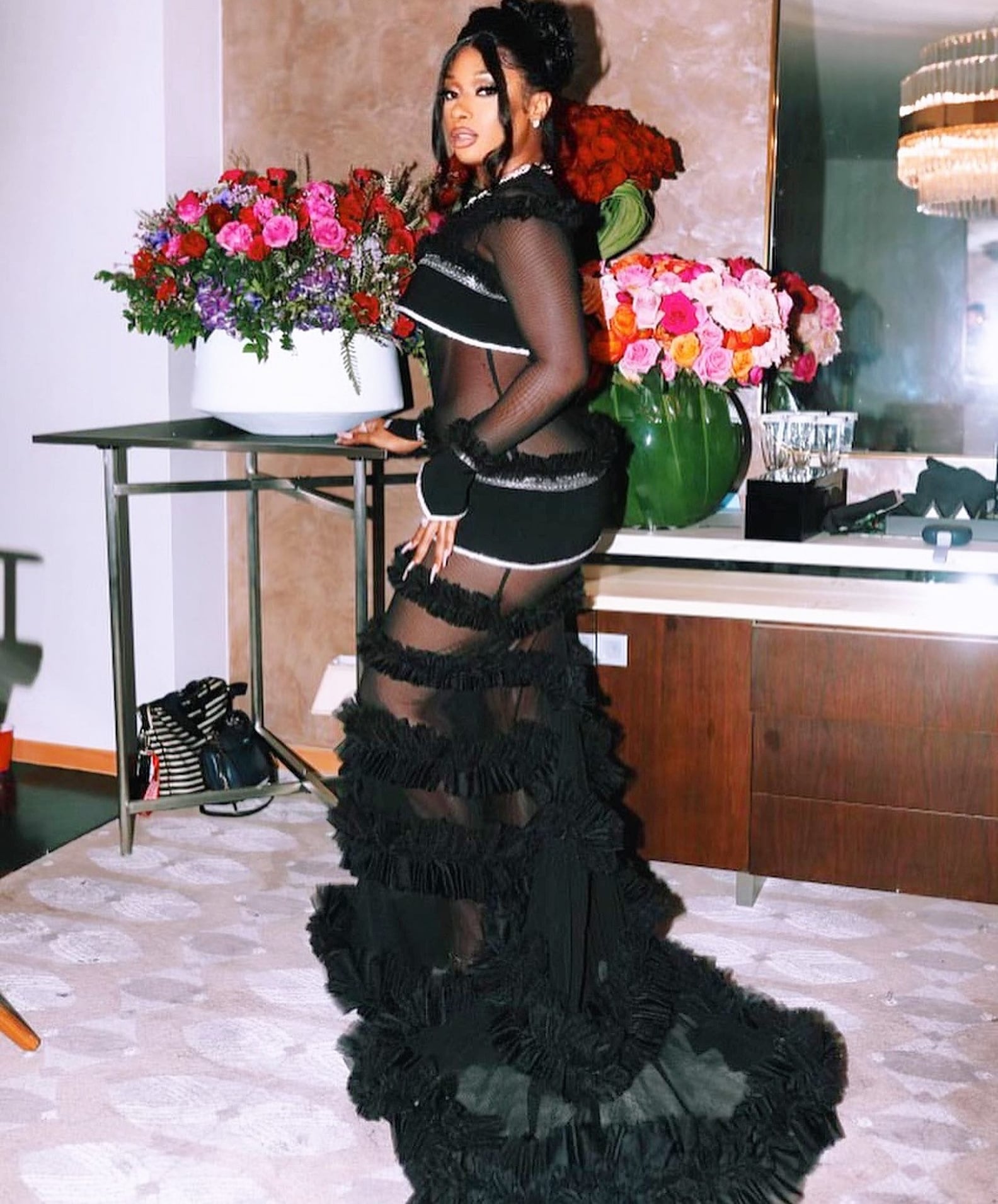 Megan Thee Stallion's Black Christian Siriano Grammys Dress | PS Fashion