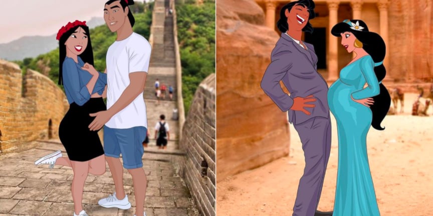 Artist Transforms Disney Princesses Into Pregnant Women | PS Family