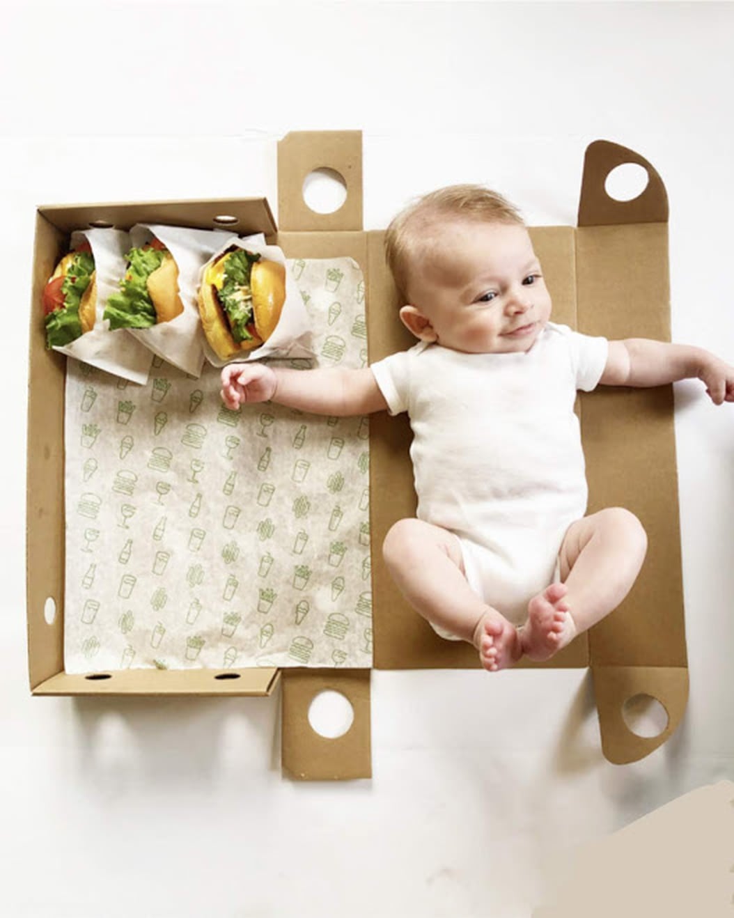 Baby in Atlanta Does Burger Monthly Milestone Photos | PS Family