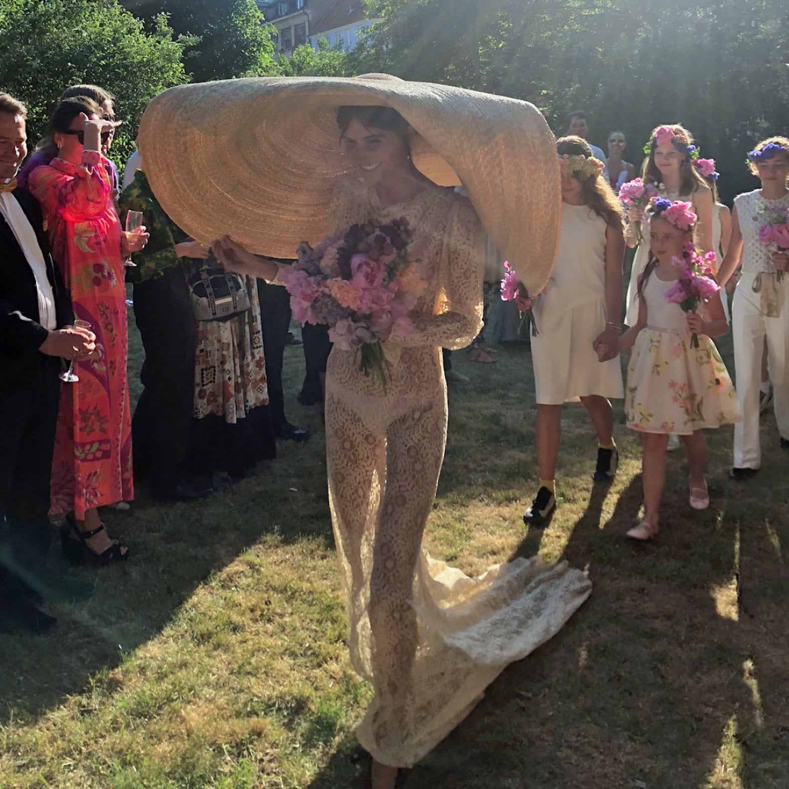 Emma Leth Wedding Dress and Jacquemus Hat | PS Fashion