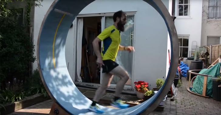 Man Runs in Human Hamster Wheel For 24 Hours | POPSUGAR Fitness