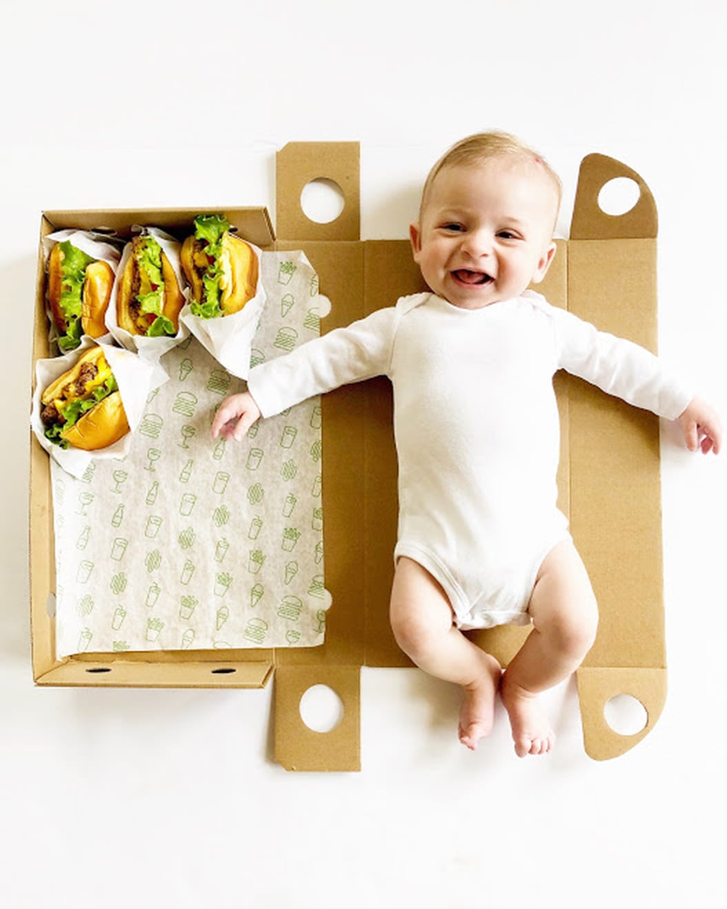 Baby in Atlanta Does Burger Monthly Milestone Photos | PS Family
