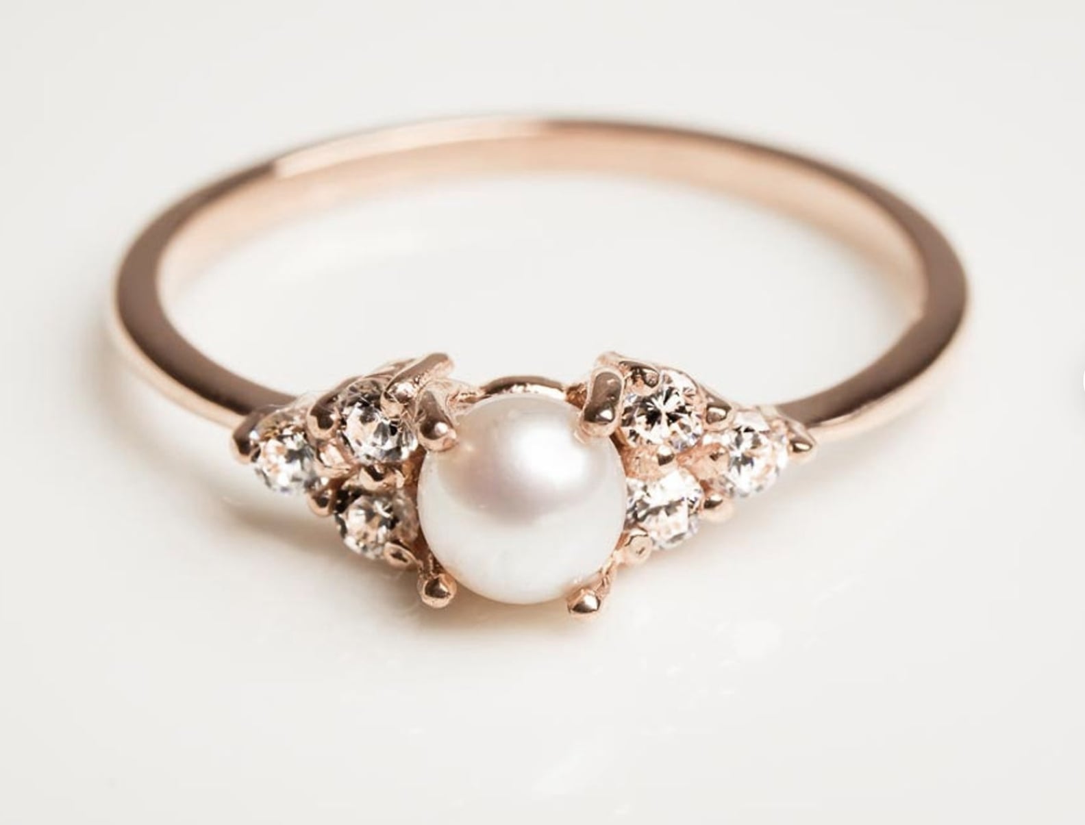 Pearl Engagement Rings From Etsy | PS Fashion