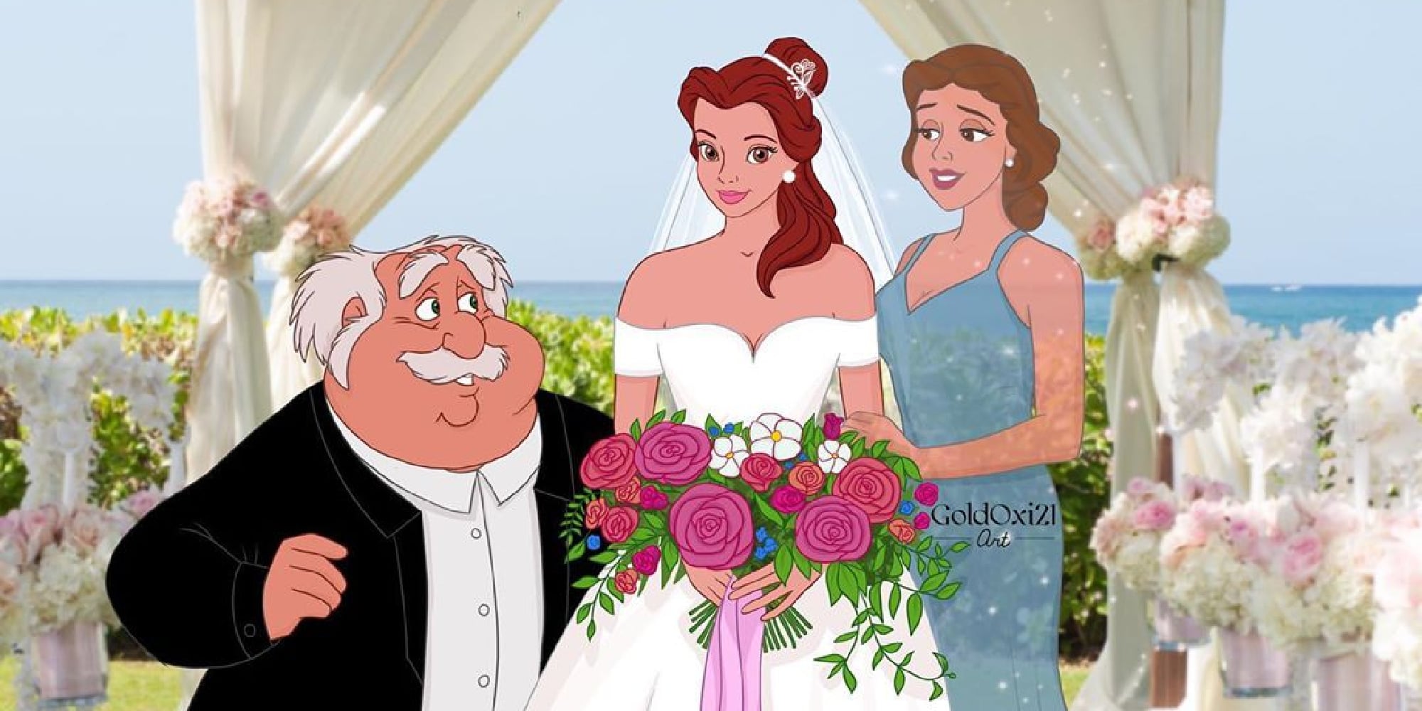 Artist Transforms Disney Princesses Into Brides With Parents | PS Family