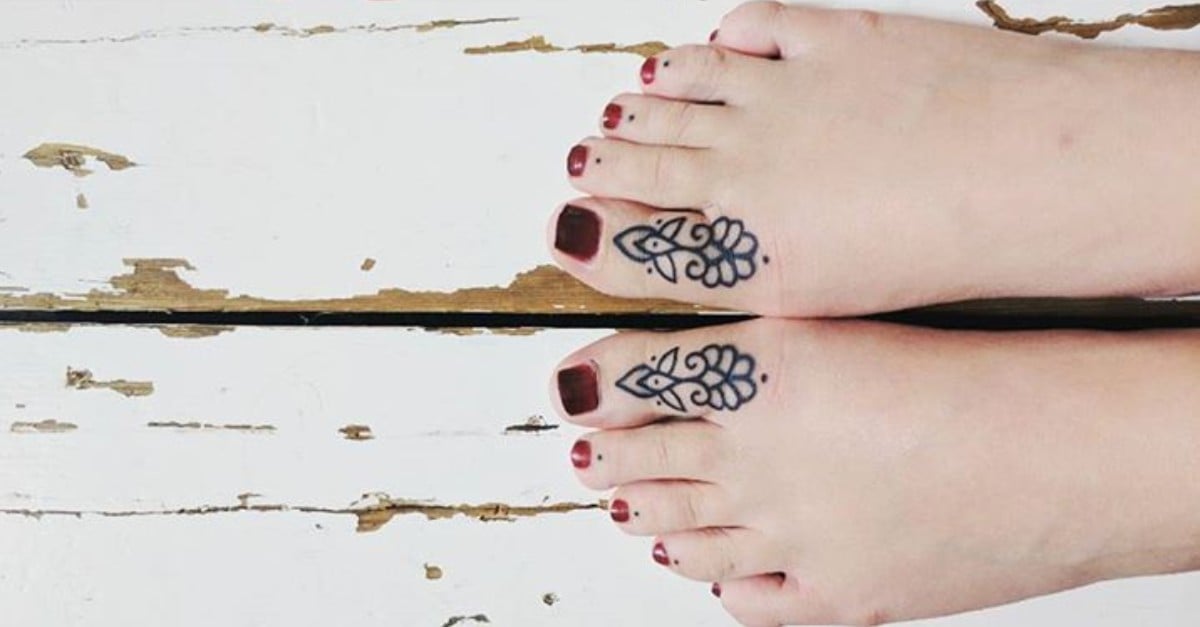 pretty toe tattoos