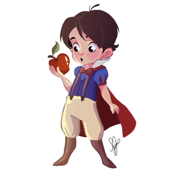 Snow White as a Boy | Best Disney Princess Fan Art | POPSUGAR Love UK ...