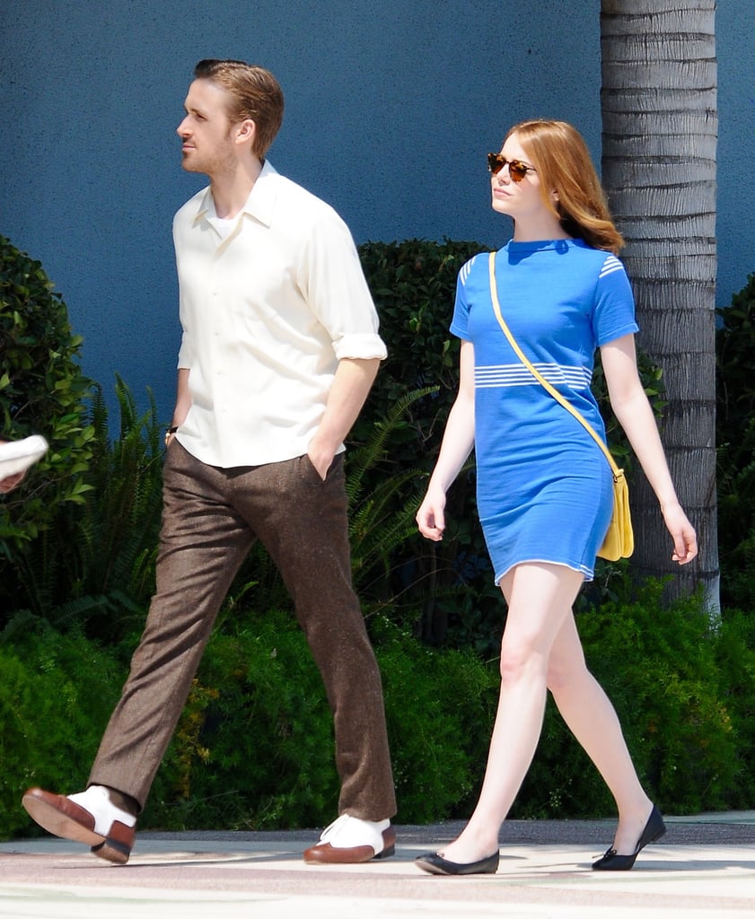 Emma Stone's Blue Striped Dress | POPSUGAR Fashion Photo 2