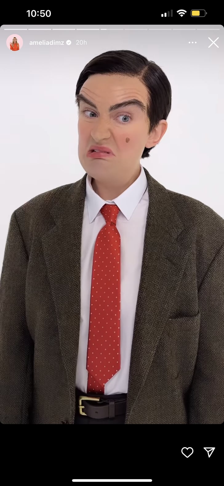 Amelia Dimoldenberg as Mr Bean | Celebrity Halloween Costumes 2023 ...
