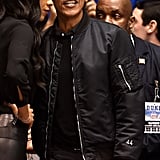Barack Obama Rag & Bone Black Bomber Jacket | POPSUGAR Fashion