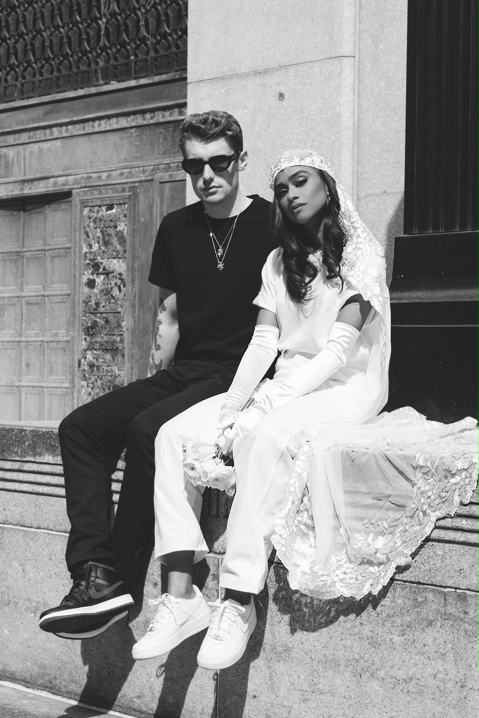 Vashtie Wore a Durag Veil and Nikes to Her City Hall Wedding | PS Fashion