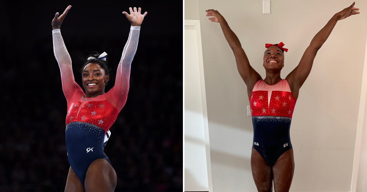Simone Manuel Dresses as Simone Biles For Halloween 2019 | POPSUGAR Fitness