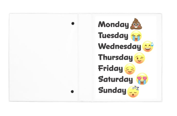 Days of the Week Emoji Binder | Emoji Back to School Supplies and ...