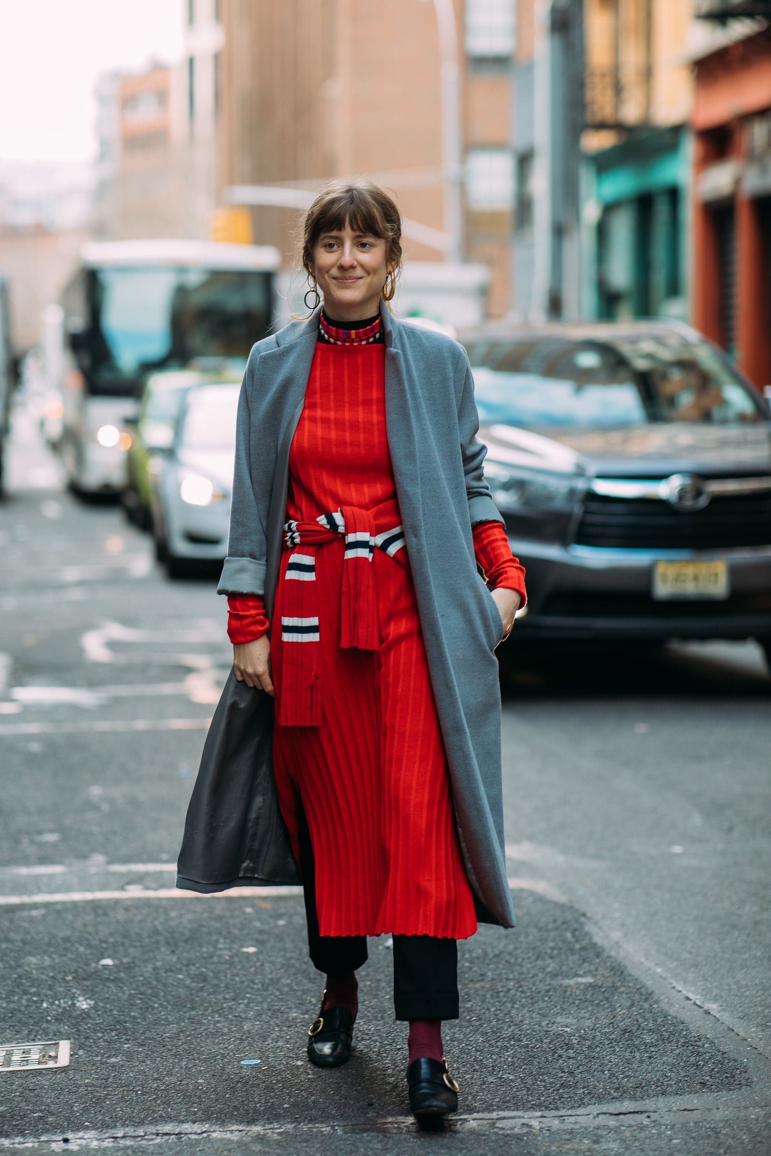 Red Sweaters at Fashion Week Fall 2018 | PS Fashion