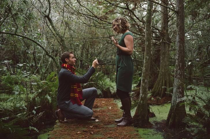 Gryffindor Vs Slytherin Harry Potter Engagement Shoot Popsugar Love And Sex Photo 36