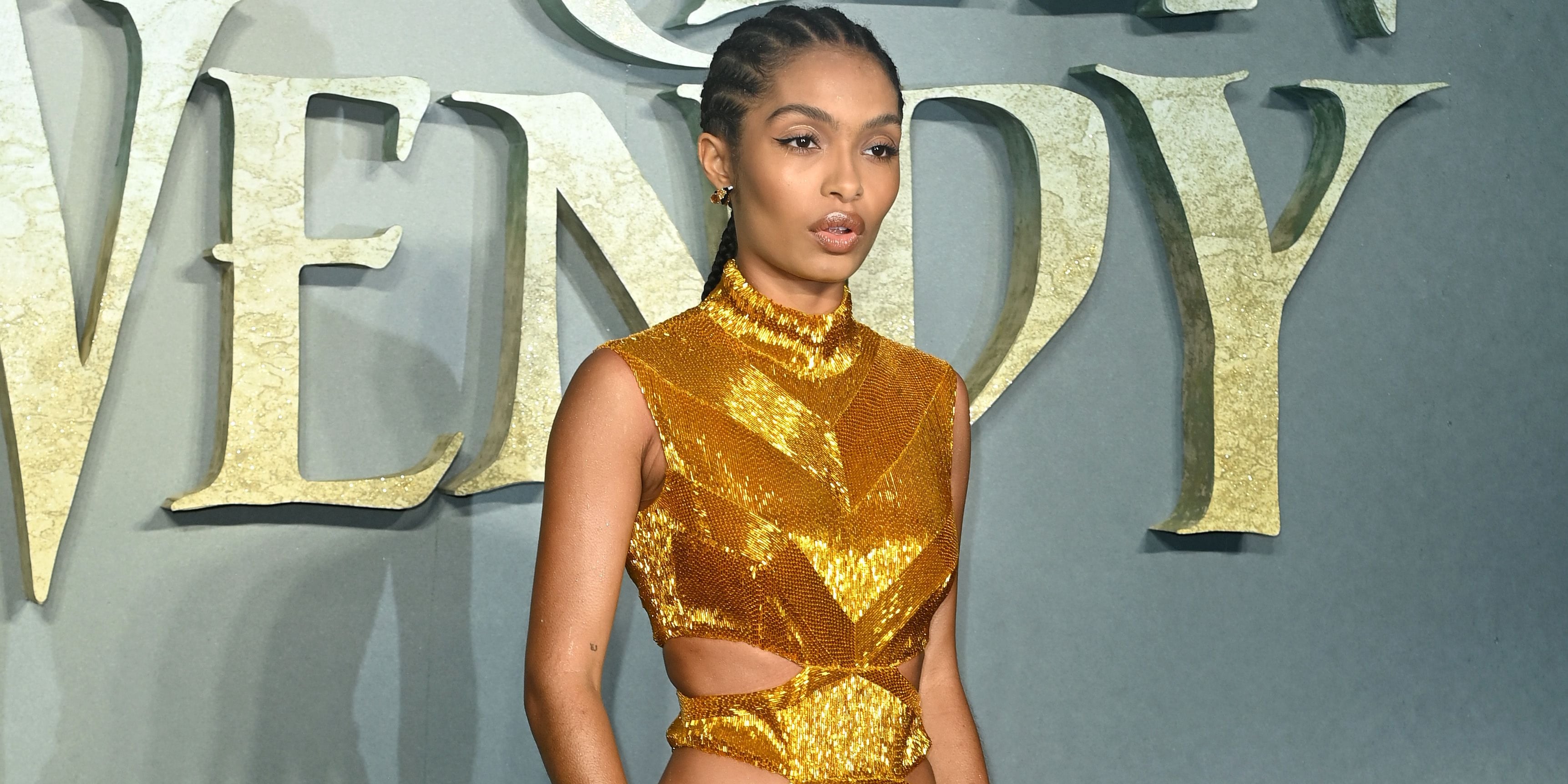 Yara Shahidi's Gold Dress at the Peter Pan & Wendy Premiere | PS Fashion