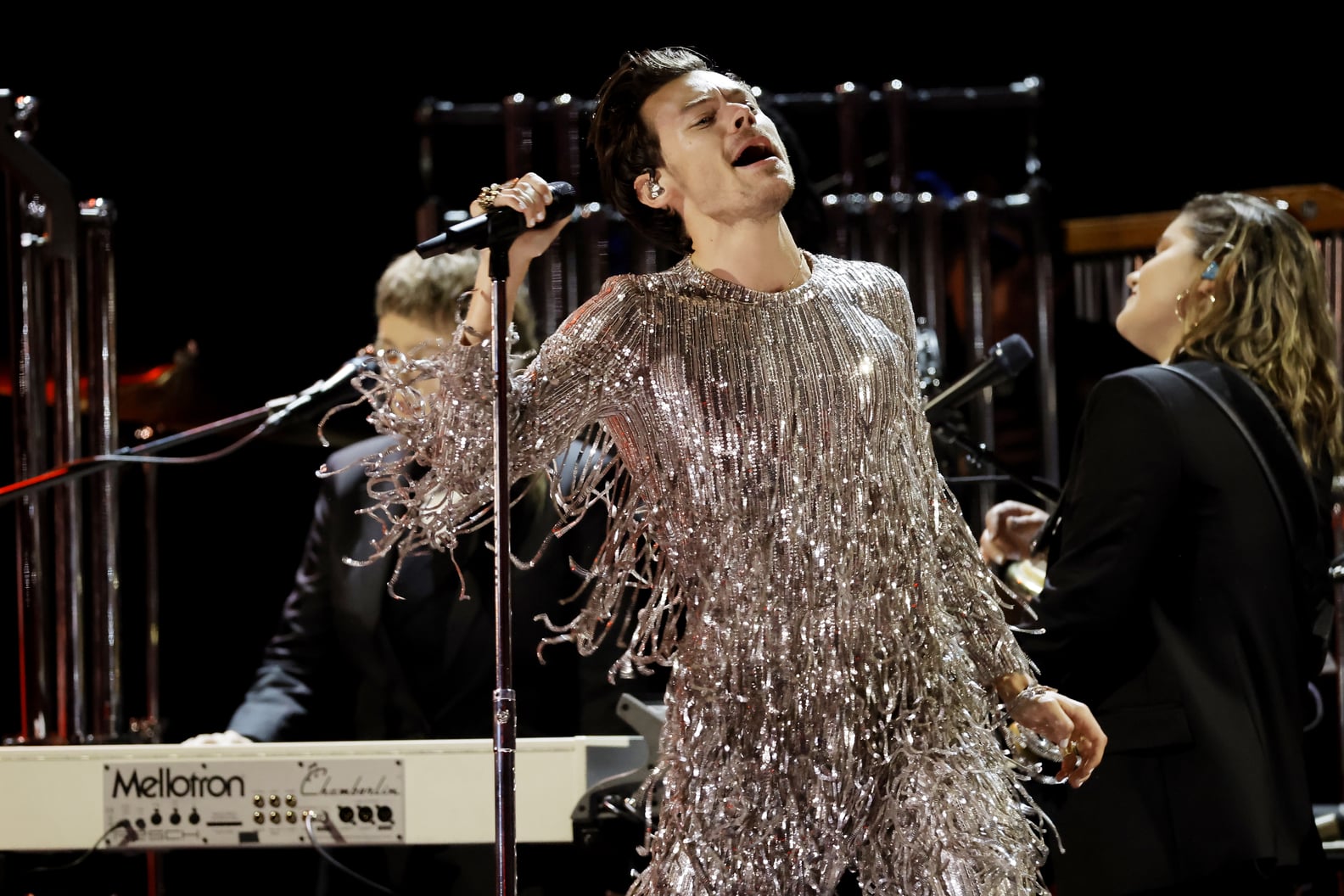 Harry Styles's Egonlab Crystal Jumpsuit at Grammys 2023 | POPSUGAR Fashion