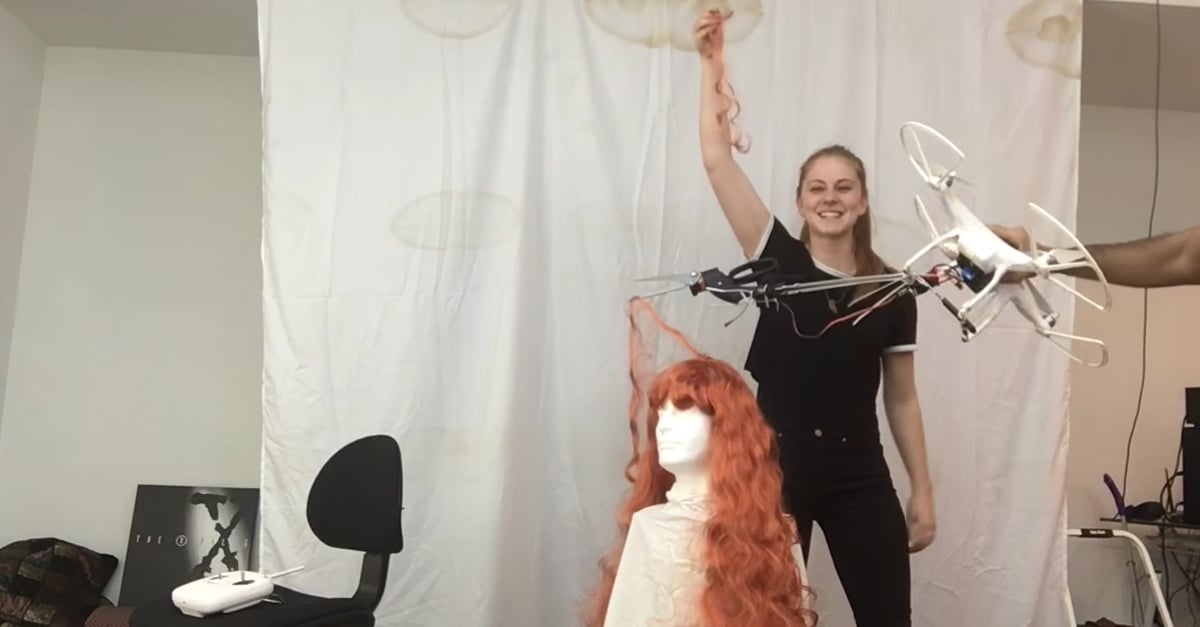 Woman Uses Drone to Cut Hair | Video | PS Beauty