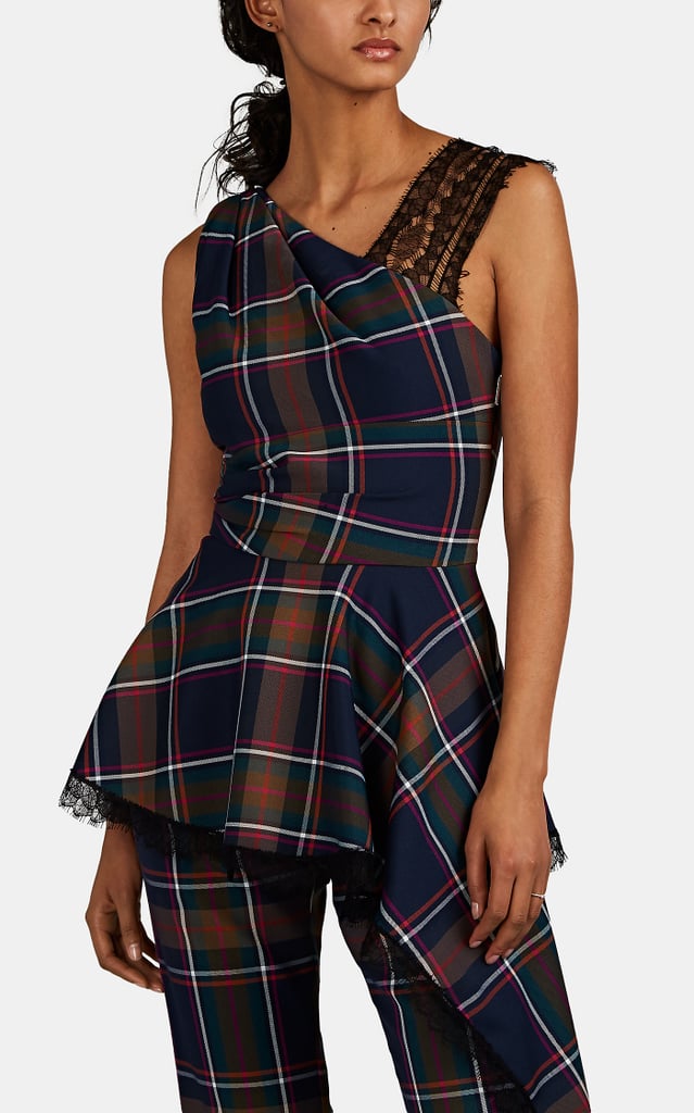 Prabal Gurung Plaid Asymmetric Top | Amal Clooney's Plaid Outfit With ...