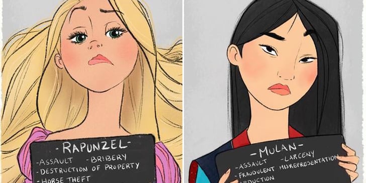 These Disney Princess Mugshot Drawings Are Pretty Dark | POPSUGAR Smart ...