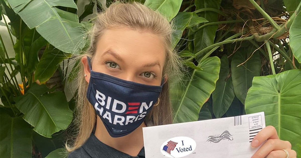 Karlie Kloss Wore a Biden-Harris Mask to Vote | POPSUGAR Fashion