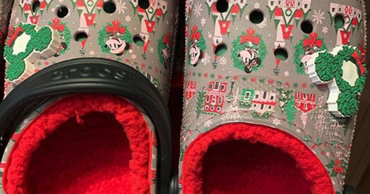 Disney Is Selling Christmas Crocs Lined With Red Fleece | POPSUGAR ...