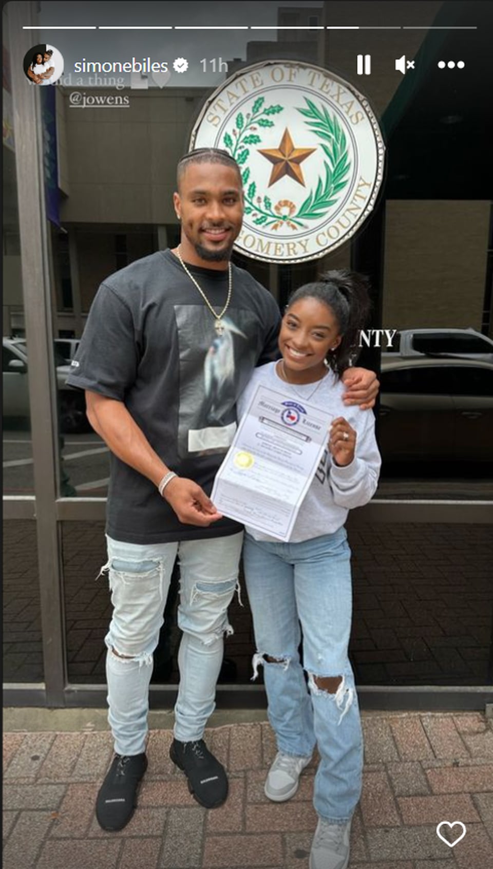 Simone Biles and Jonathan Owens Show Off Marriage License | PS Celebrity