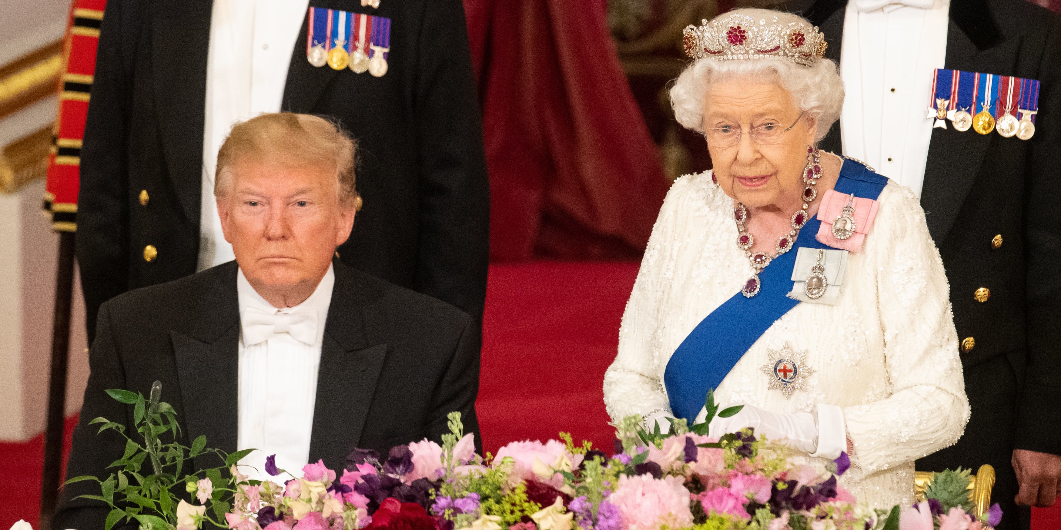 Queen Elizabeth's Burmese Ruby Tiara With Donald Trump | PS Fashion