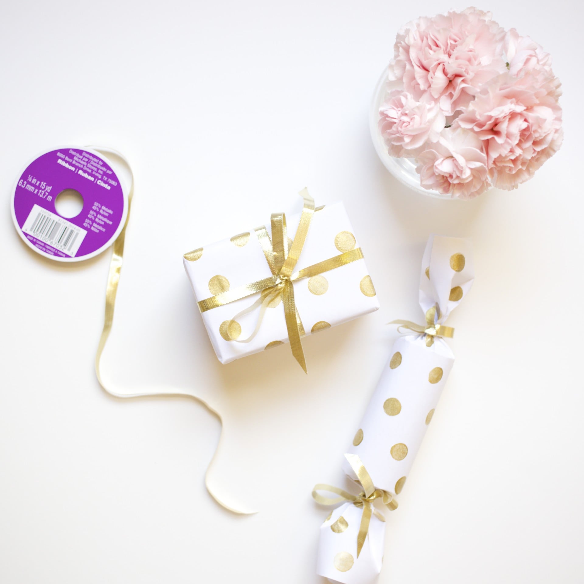 DIY Gold Polka-Dot Gift Wrap | POPSUGAR Smart Living