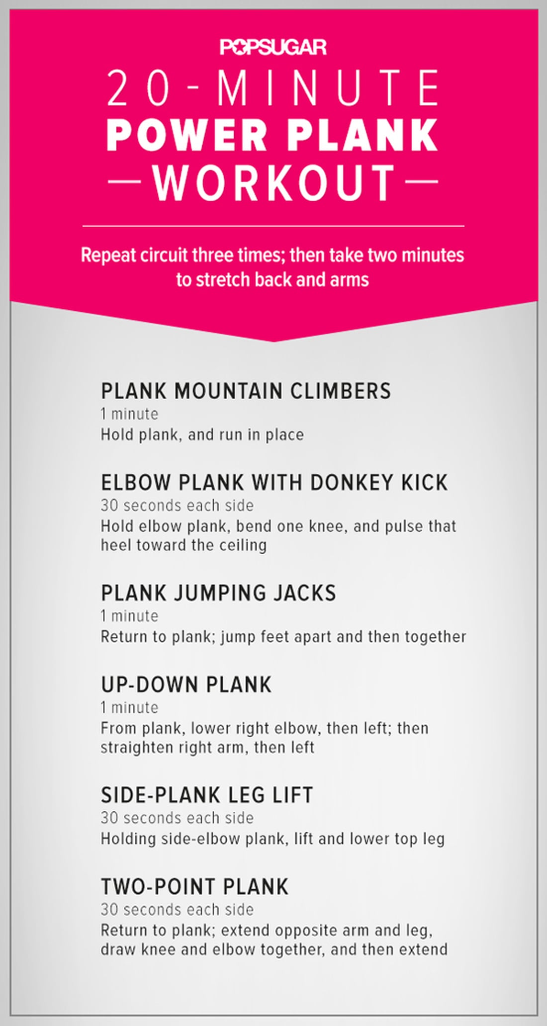 Plank Circuit Workout Poster | PS Fitness