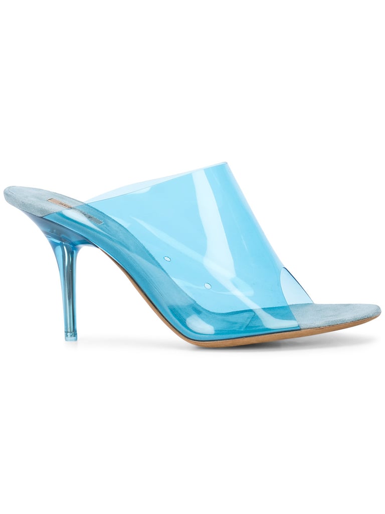 Kim Kardashian Blue PVC Heels From Yeezy | POPSUGAR Fashion