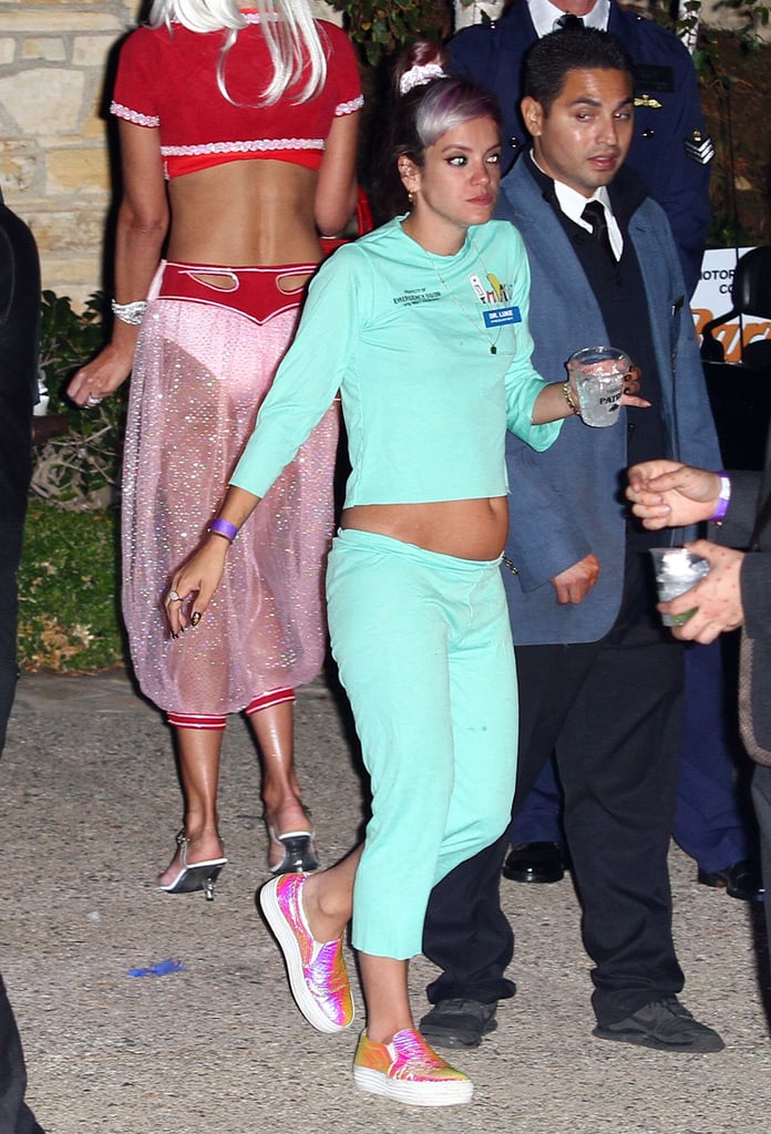 Lily Allen As Dr Luke Celebrities At Kate Hudsons Halloween Party 2014 Photos Popsugar