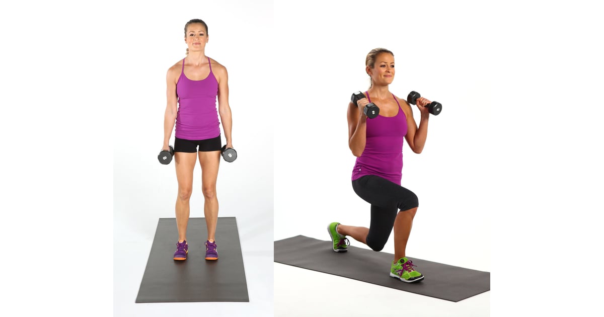 Alternating Forward Lunge With Bicep Curl | Grab a Pair of Dumbbells ...