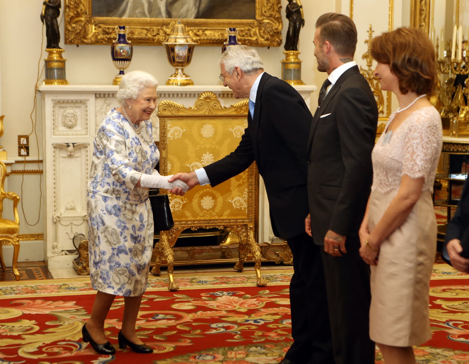 Queen Elizabeth and David Beckham in London June 2016 | PS Celebrity