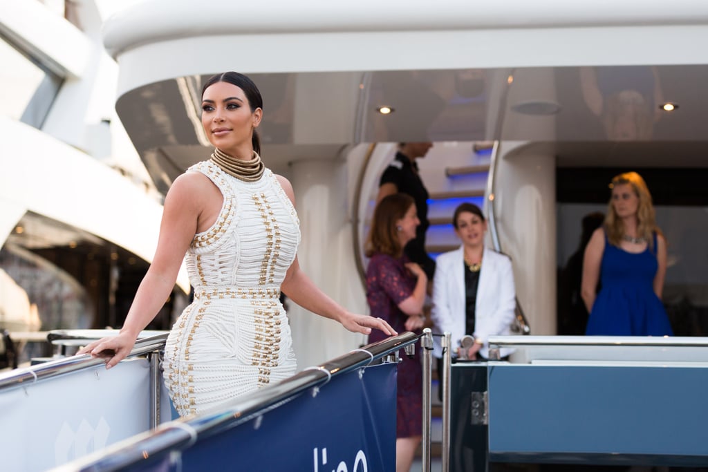 Kim Kardashian at Yacht Party in Cannes | POPSUGAR Celebrity
