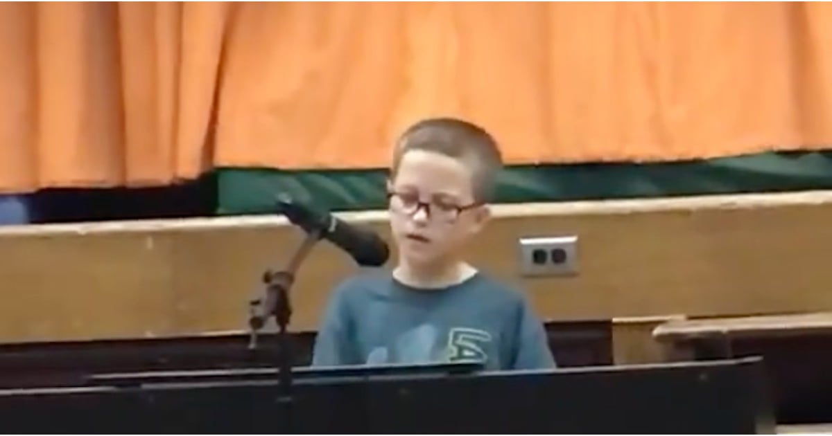 Boy Sings "Imagine" at Talent Show Video | POPSUGAR UK Parenting