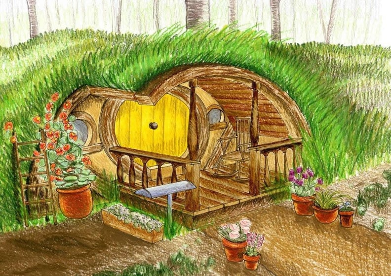 The Hobbit Hole Drawing