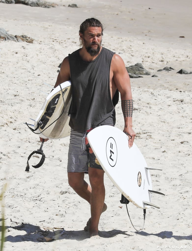 Jason Momoa On The Beach In Australia September 2017 Popsugar Celebrity