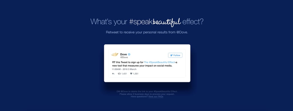 Dove #SpeakBeautiful Campaign on Twitter | POPSUGAR Tech
