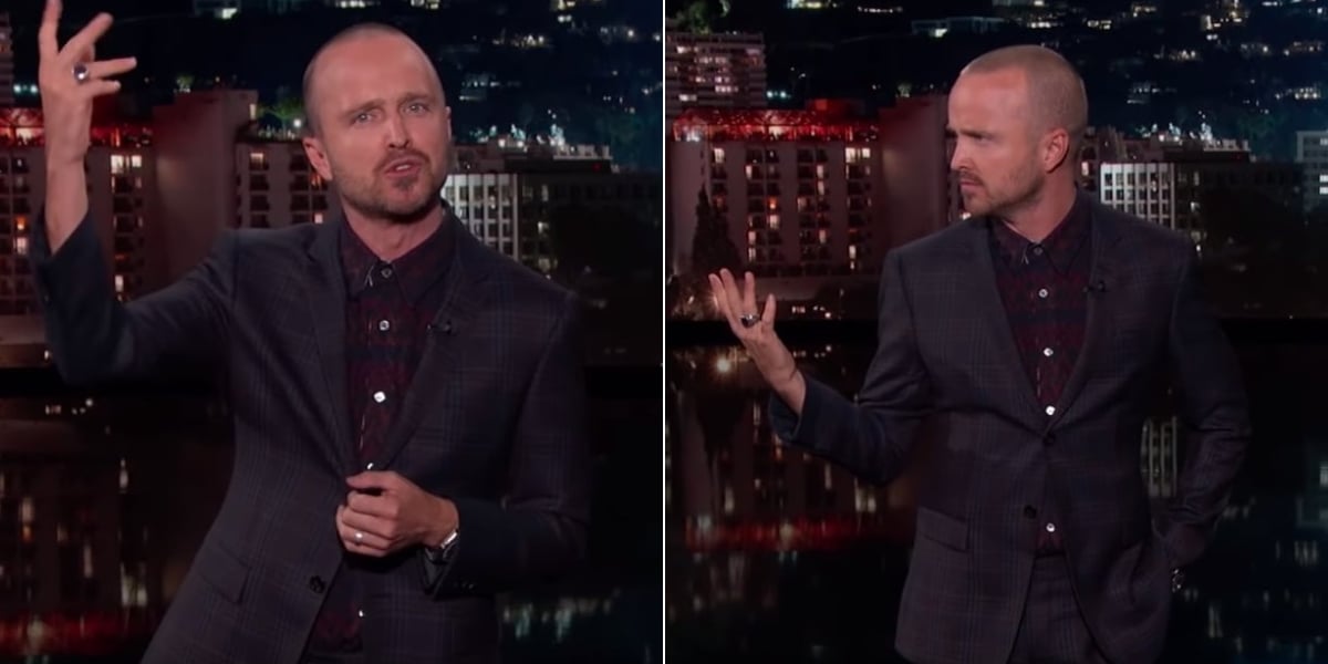 Aaron Paul Speed-Recaps Breaking Bad on Jimmy Kimmel Live | POPSUGAR ...