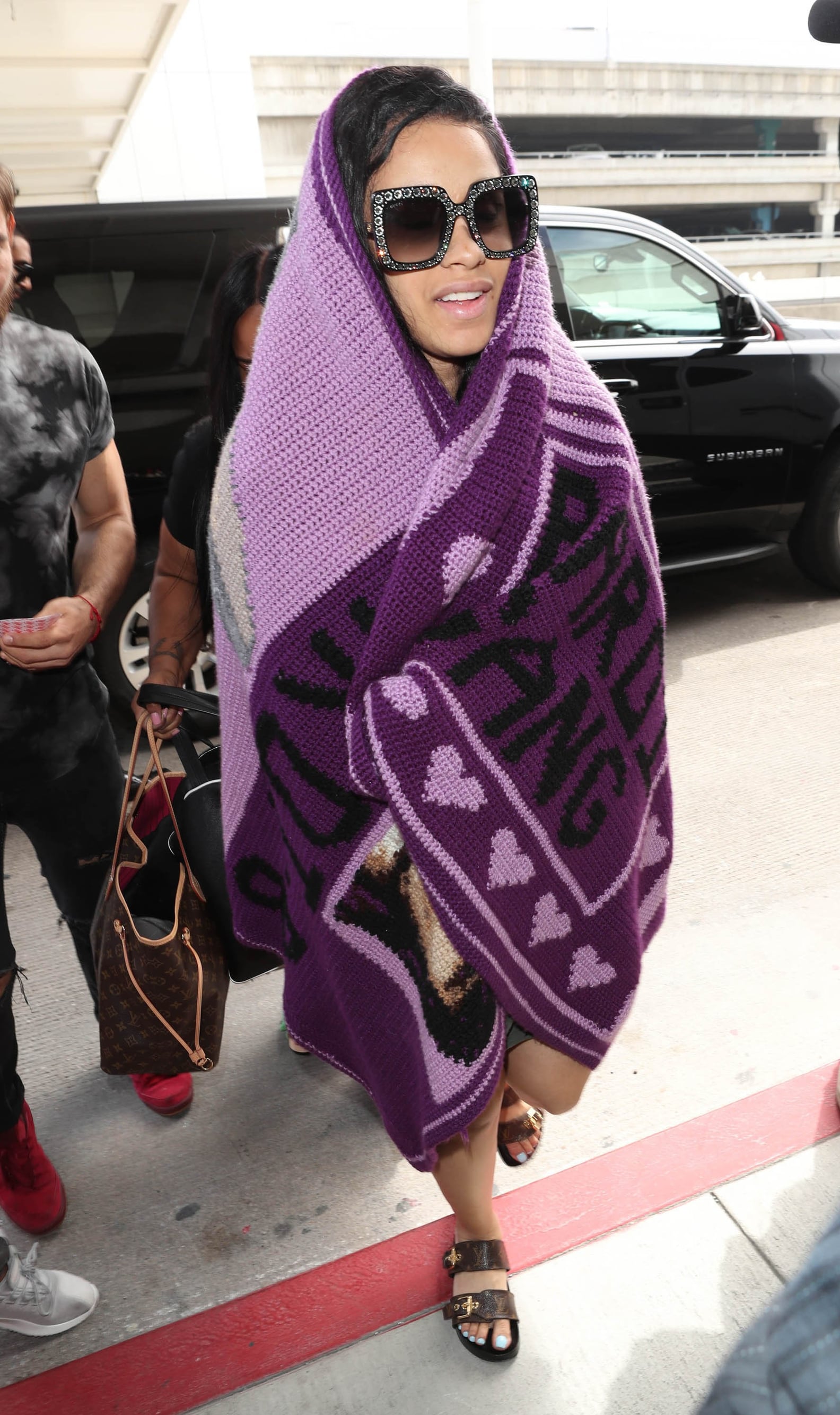 Cardi B's Purple Blanket | PS Fashion